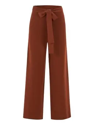 PERALUNA Bell Bottom Knit Trousers - Brown