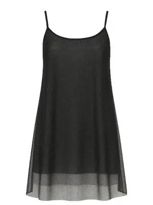 CONQUISTA Sheer Layer Mini Dress - Black