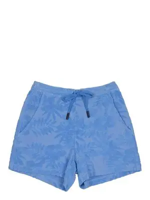 LORDS OF HARLECH Tess Drawstring Terry Jacquard Floral Short - Blue
