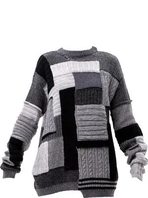 MAISON BOGOMIL Chunky Patchwork Sweater - Black