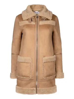 ISSY LONDON Faux Shearling Coat - Brown