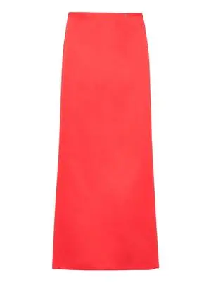 NISSA High-waisted Taffeta Maxi Skirt - Red
