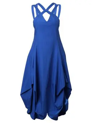 METAMORPHOZA Asymmetric Long Cotton Dress - Blue