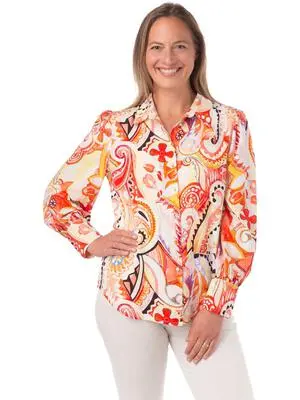 FRANCHETTI BOND Ricciarda Paisley Swirl Shirt - Red