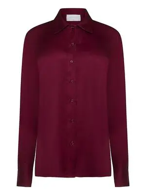 ROSES ARE RED Relaxed-fit Viscose Shirt - Brown/red