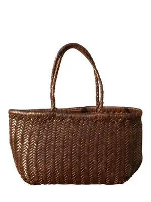 RIMINI Domenica' Woven Leather Tote - Brown