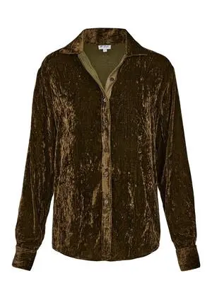 AT LAST... Silk Velvet Karen Shirt - Green