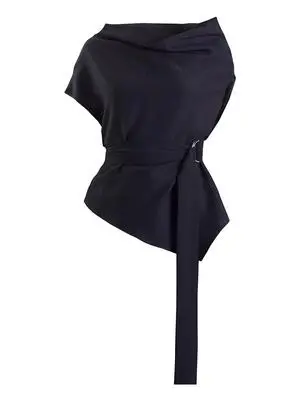 MEEM LABEL Theo Asymmetric Top - Black