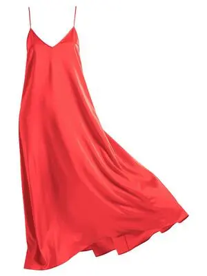 JANARA JONES Mariella Satin Maxi Dress - Red