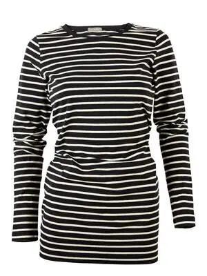 COVE Long Length Striped Tee - Black