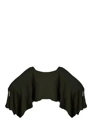 GAJÚ Navona Cape In Olive Wool - Green