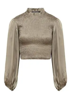 URBAN TOUCH High Neck Long Sleeve Top - Green