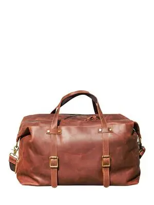 TOURI Large Leather Holdall - Brown