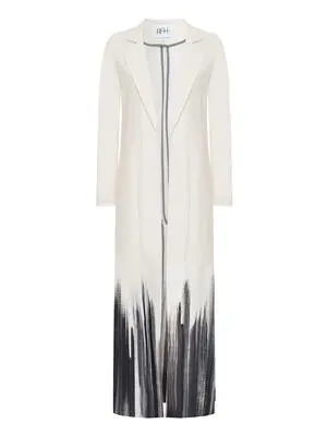 ROQAIA FASHION HOUSE Ombre Duster Kaftan - White/black