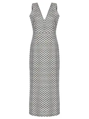 WOMEN & WOMEN Jacquard Cotton Blend Dress - White/blue