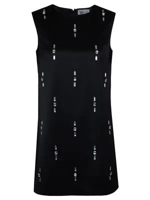 2KSTYLE Hand-embellished A-line Mini Dress - Black