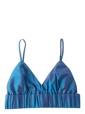 SOFT STROKES SILK Mulberry Silk Dupioni Cropped Camisole Top - Blue