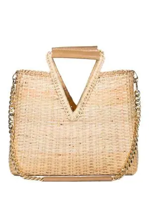 SISTER EPIC Woven Rattan Tote - Brown