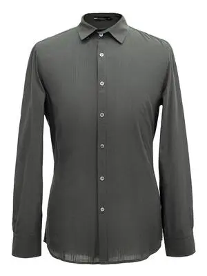 SMART AND JOY Long-sleeved Shirt With Double And Removable Collar - Green