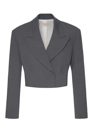 AGGI BY HALEWSKI Giorgia Castlerock Short Double Breasted Blazer - Grey