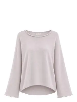 FIORA MUSE Relaxed Wide Sleeve Cashmere Sweater - Beige