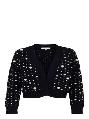 Saachi Holiday Pearl Knit Cardigan - Black