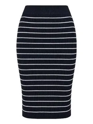 CONQUISTA Fitted Striped Skirt - Blue