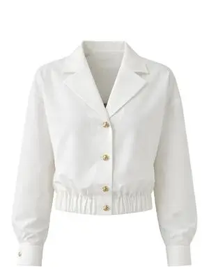 EXQUISE Shawl Collar Jacket - White