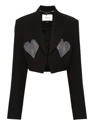 NISSA Crystal-Embellished Cropped Blazer