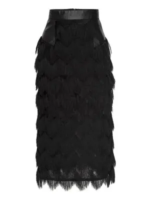 LAHIVE Valentina Fringe Skirt - Black