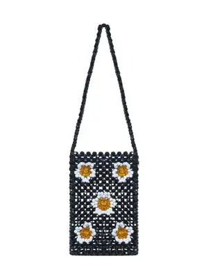 TILLIE BEADS Petal Play Daisy Beaded Handbag - Black