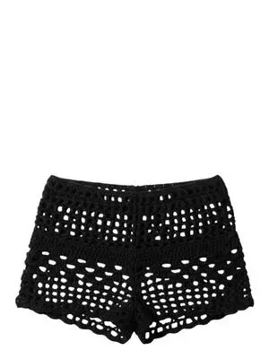 GUNES SWIM Crochet Mini Shorts - Black