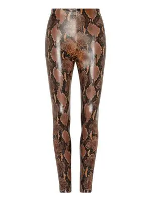 Commando Faux Leather Control Smoothing Legging, Tawny Python Slg50 - Brown