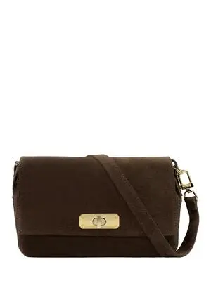 APATCHY LONDON Maisie Midi Suede Bag - Brown