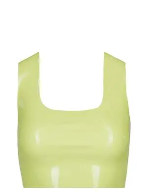 Commando Faux Patent Leather Crop Top - Yellow