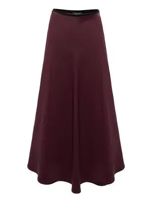 EXQUISE A-line Midi Skirt - Red