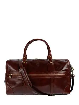 TIME RESISTANCE Leather Duffle Bag - Brown
