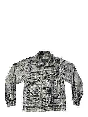ZASTASTUDIO Raw Denim Oversized Jacket - White/black