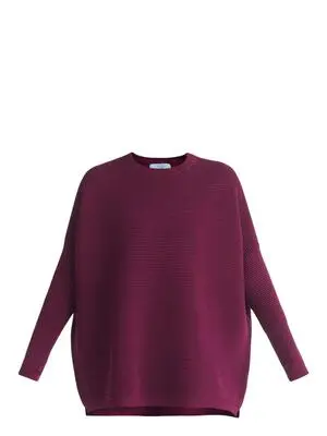 PAISIE Ribbed Relaxed-fit Jumper - Purple