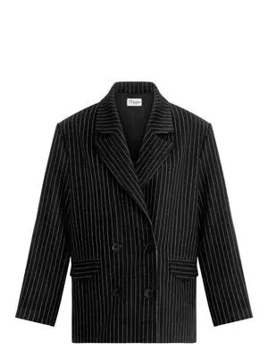 THISISU COLLECTION Sansa Pinstripe Blazer - Black