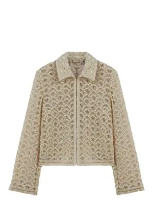 NOCTURNE Cropped Lace Jacket - White