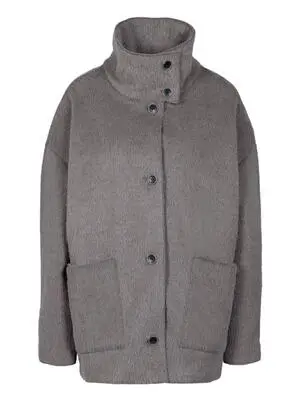 FREAKY NATION Fake Camel Hair Long Jacket - Grey