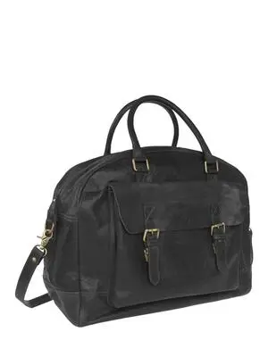 VIDA VIDA Wandering Soul Leather Travel Bag - Black