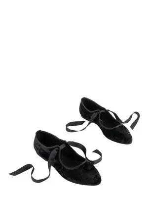Intentionally Blank Valley Velvet Ballet Flat - Black