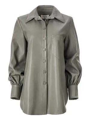 LITA COUTURE Vegan-leather Shirt - Green