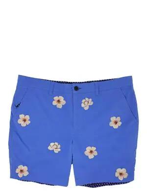 LORDS OF HARLECH Edward Flower Embroidered Short - Blue