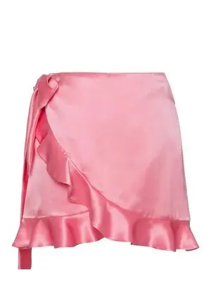 ANSE VICTORIN Lisa Silk Mini Wrap Skirt - Pink