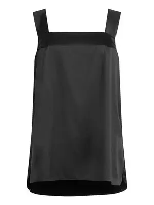 HELENE GALWAS Albinare Silk Satin Tank Top - Black