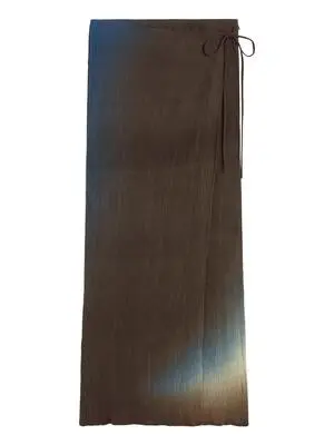 THINKING MU Pleated Long Skirt - Brown