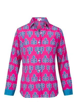 AT LAST... Mayfair Shirt With Contrast Cuff - Blue